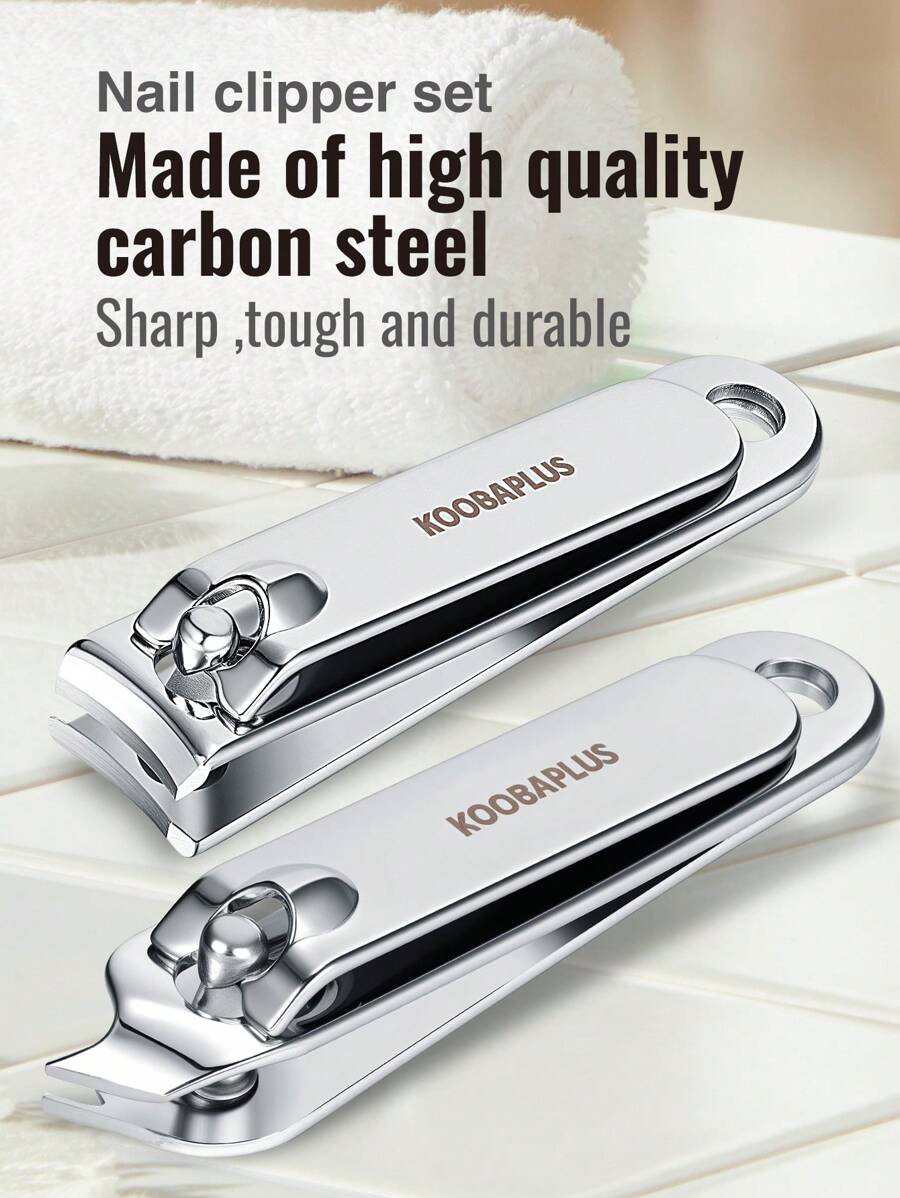 Nail Clipper Set With 1 Curved Blade Clipper And 1 Slant Blade Clipper ...
