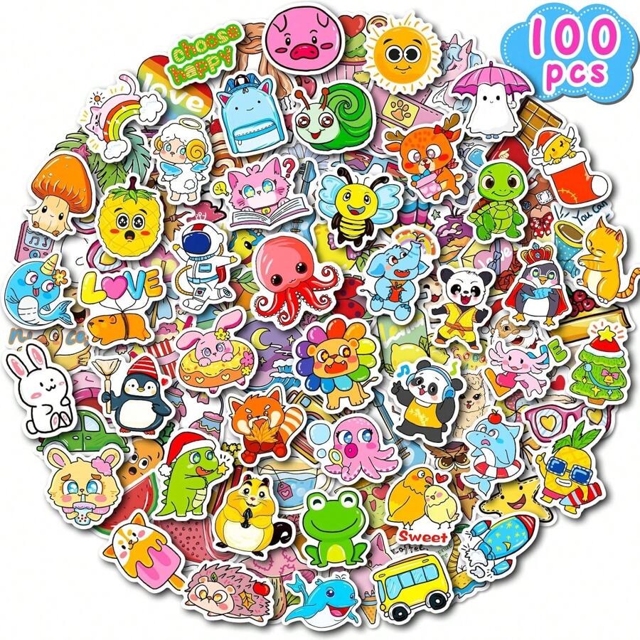 100 PCS Water Bottle Stickers, Cute Water Bottle Stickers, Water Bottle ...