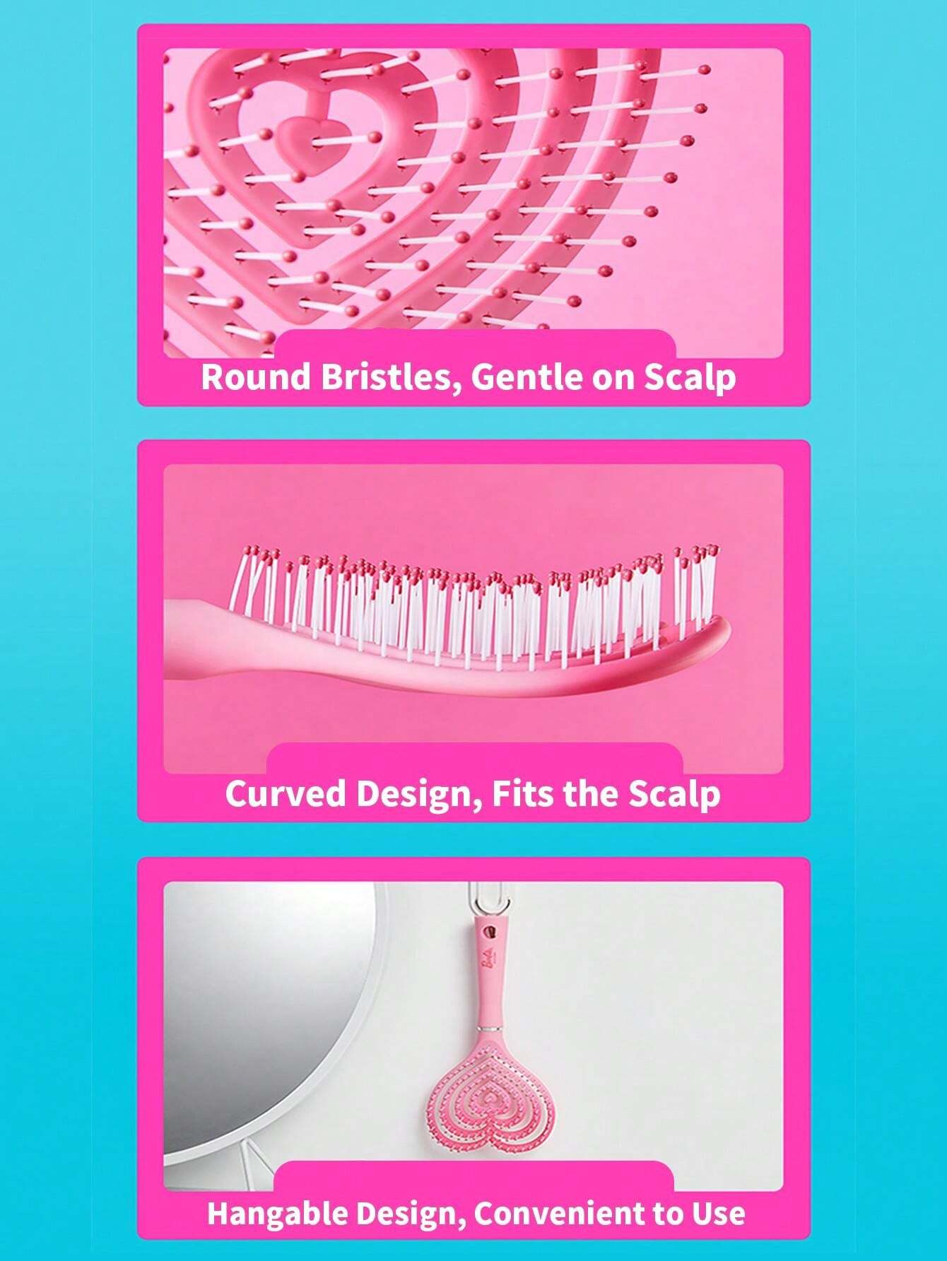 Miniso MINISO Barbie Heart Volume Styling Comb - Premium Plush ...