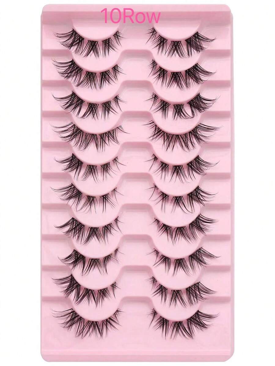 10 Pairs False Eyelashes, Fox Eye Lashes With Subtle Smokey Look ...