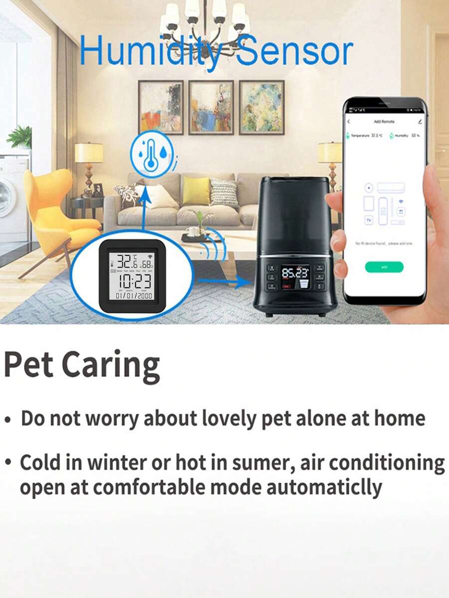 Termometr elektroniczny WIFI Higrometr, inteligentny wyświetlacz ...