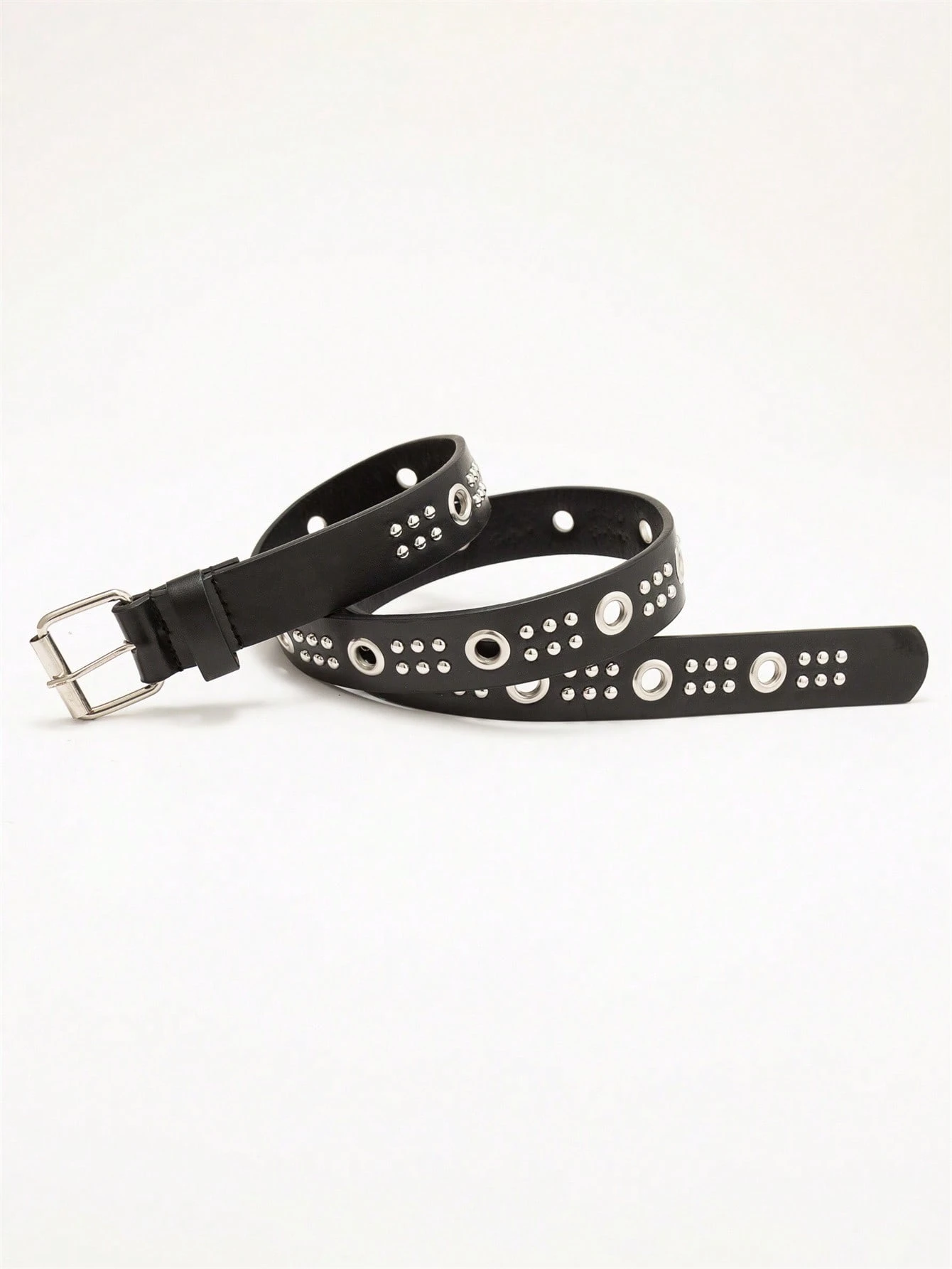 1pc Solid Color Plaid Street Party PU(Polyurethane) Rivet Subculture ...