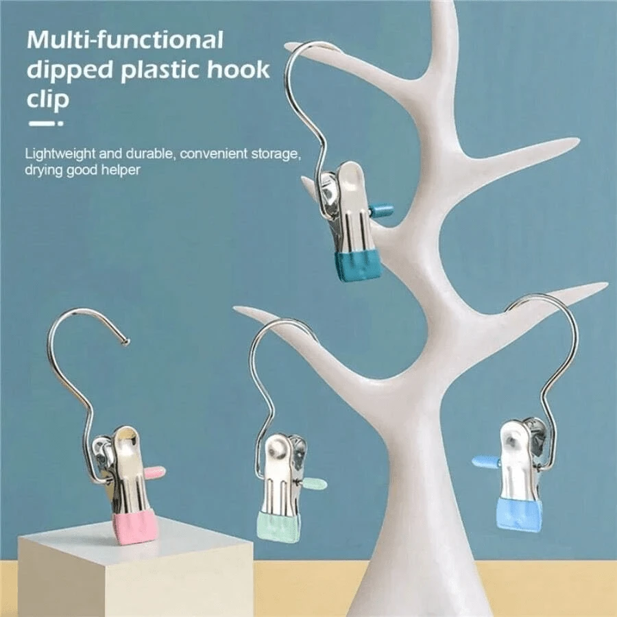 10 Pieces Of Stainless Steel Clothes Clip, Laundry Clothes Nail With ...