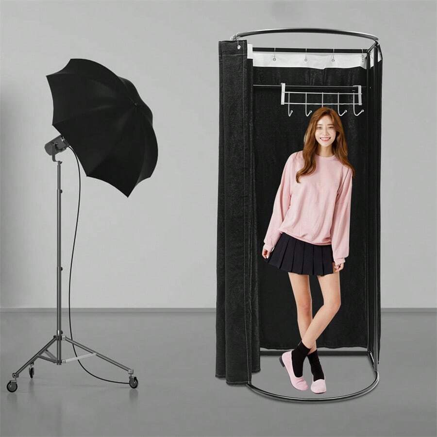 85*80*200 Portable Fitting Room With Terry Cloth Shopping Mall And ...