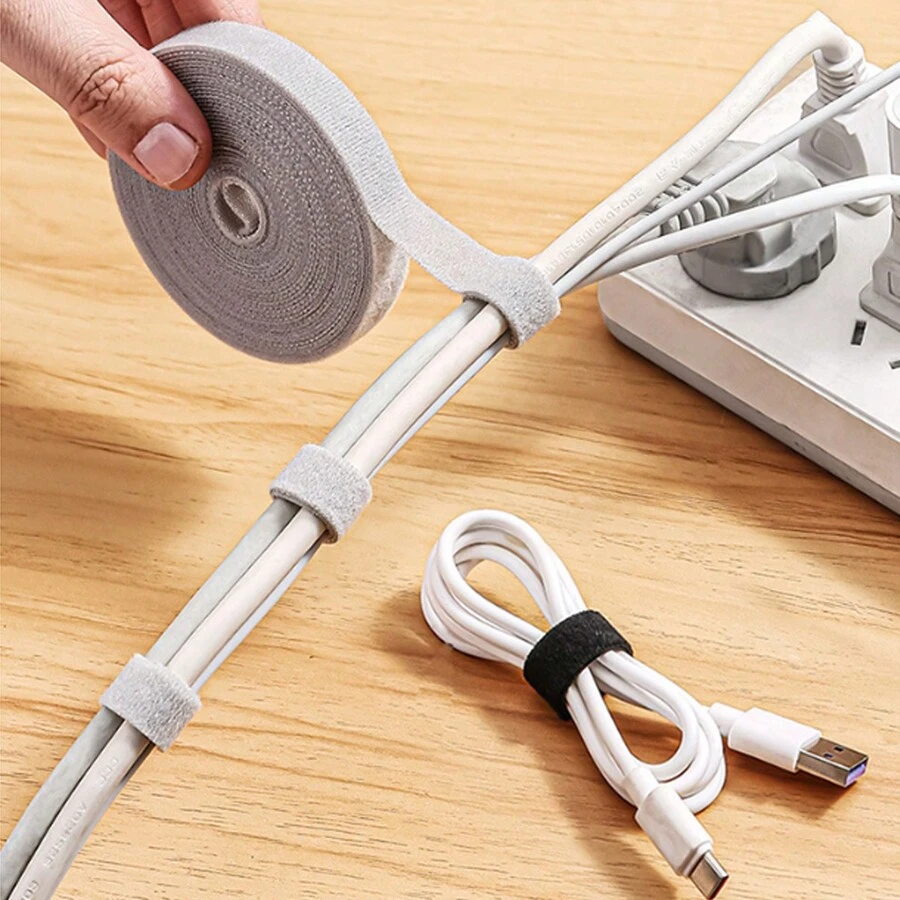1pc Reusable Hook And Loop Cable Ties, Cord Organizer Strap For Data ...