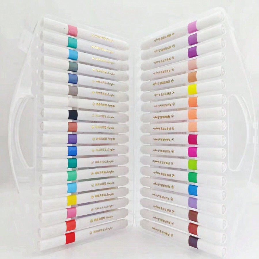 36 Colors Broad Tip Permanent Markers Set, Triangular Barrel Multi ...