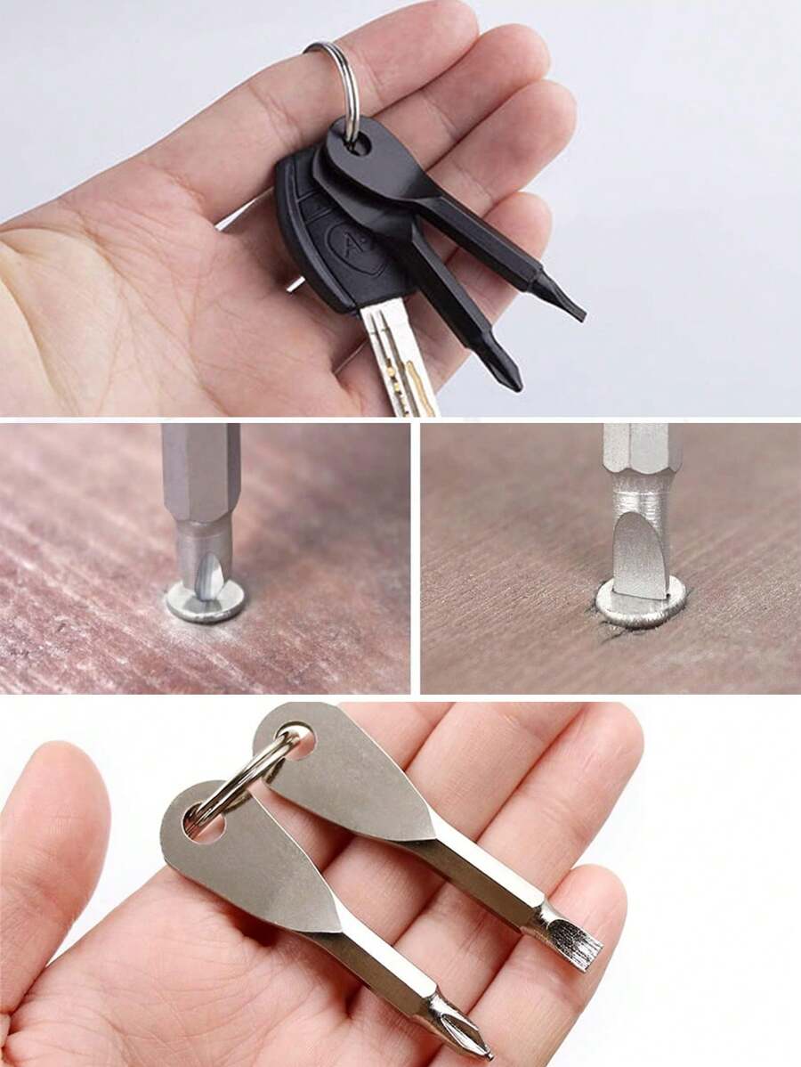 1pc Portable Key Chain Screwdriver Cross Slot Multifunctional Mini Key ...