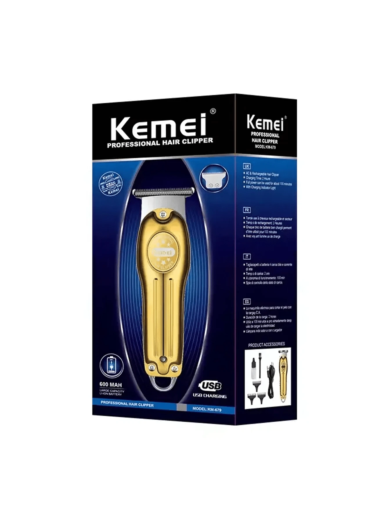 Kemei KM-679 Automatic Grinding Oil Head Clipper USB Hair Clipper ...