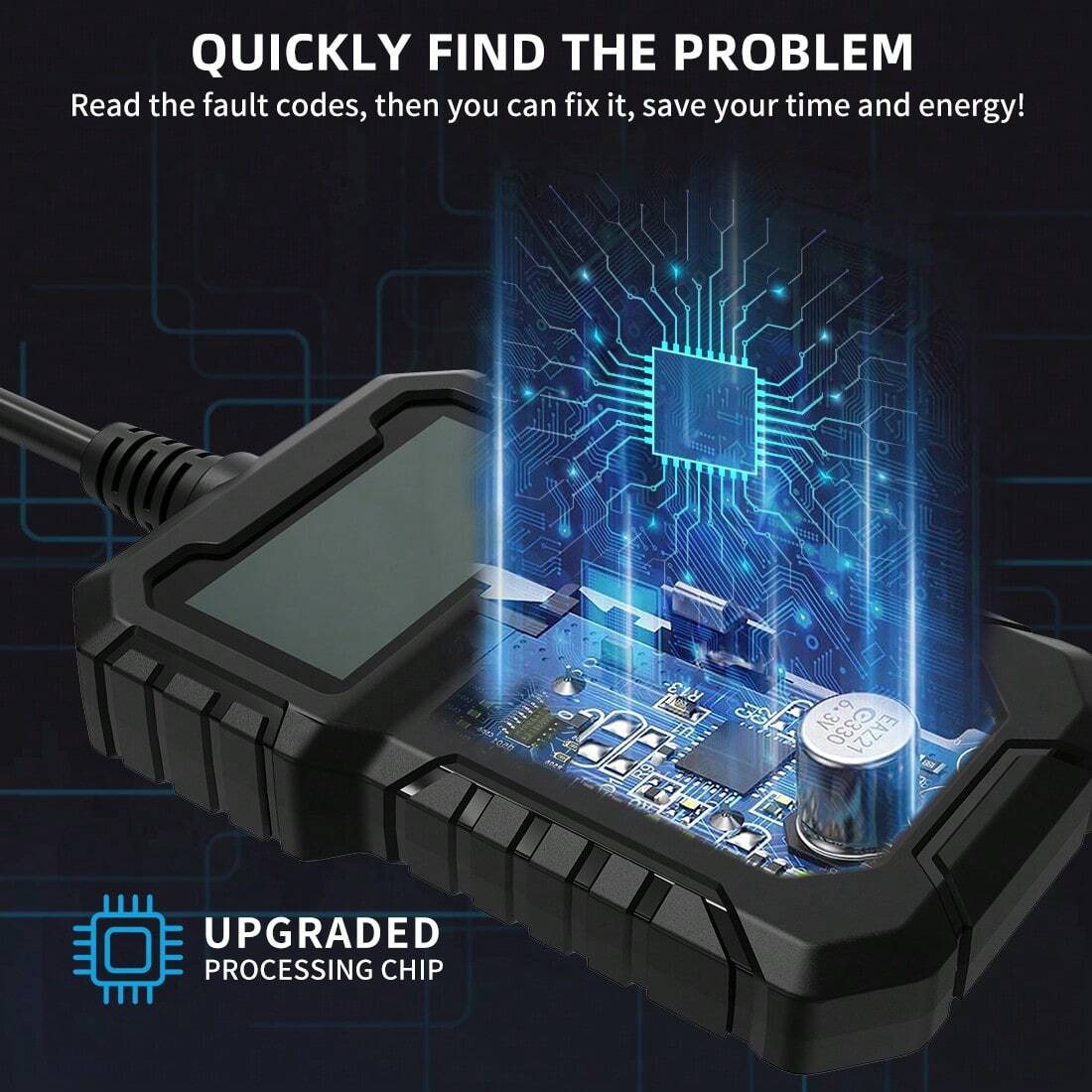Lector de códigos de coche OBD2, herramienta de diagnóstico, escáner de código OBDII para luz de ...