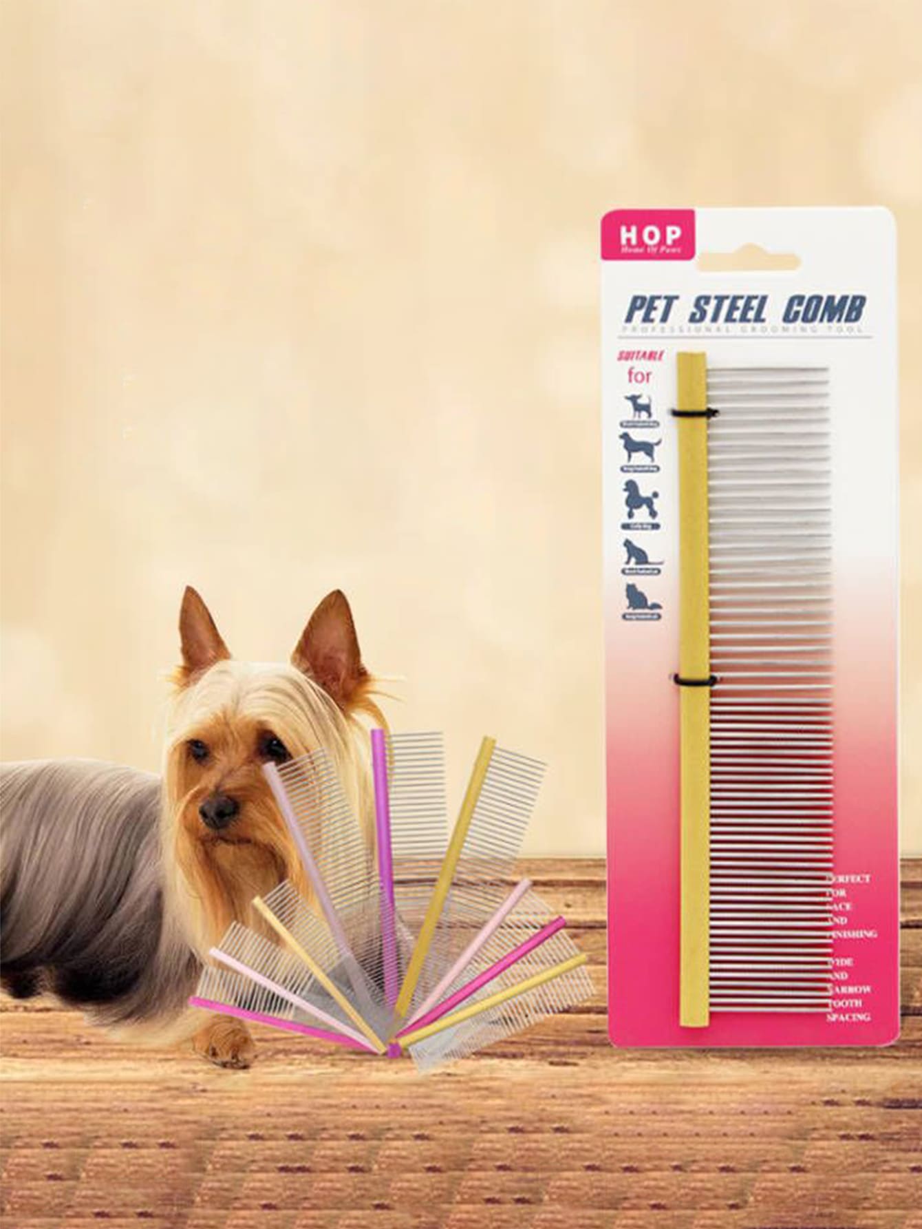 Stainless Steel Dog And Cat Comb With Rounded Teeth For Gentle Tangle ...