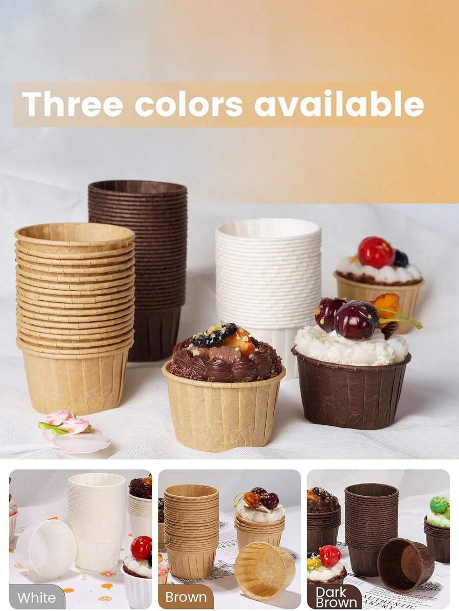 30/50pcs Grease-Proof Cake Cups And High-Temperature Resistant Paper ...