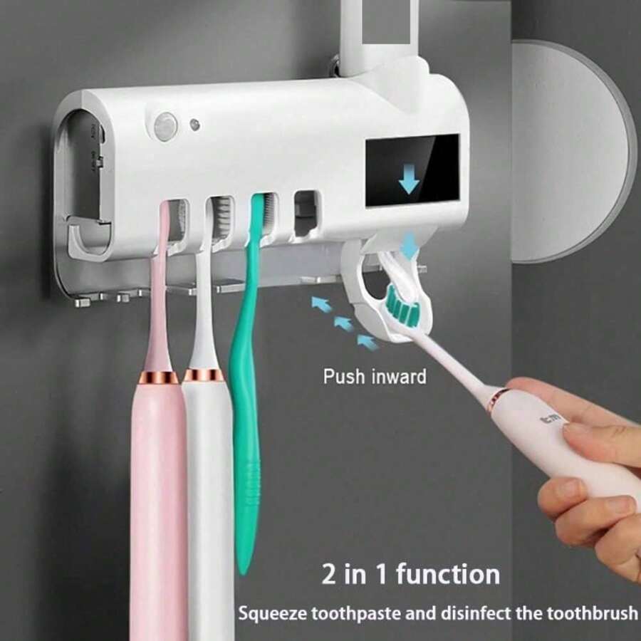 1pcs Toothbrush Holder USB Toothbrush Holder Double Layer Toothpaste ...
