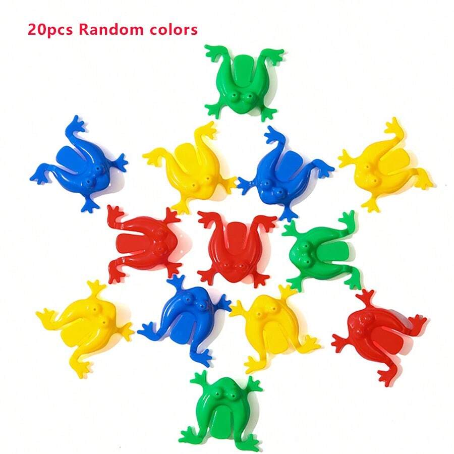 20PCS Hopping Plastic Frog Nostalgia Classic Red Frog Green Frog Yellow ...
