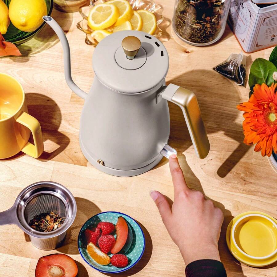 Beautiful 1-Liter Electric Gooseneck Kettle 1200 W, White Icing By Drew ...