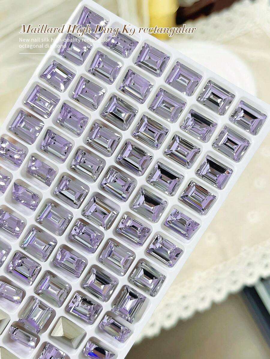 1 Piece (72pcs/5pcs) Rectangular Octagonal Rhinestone High Quality K9 ...