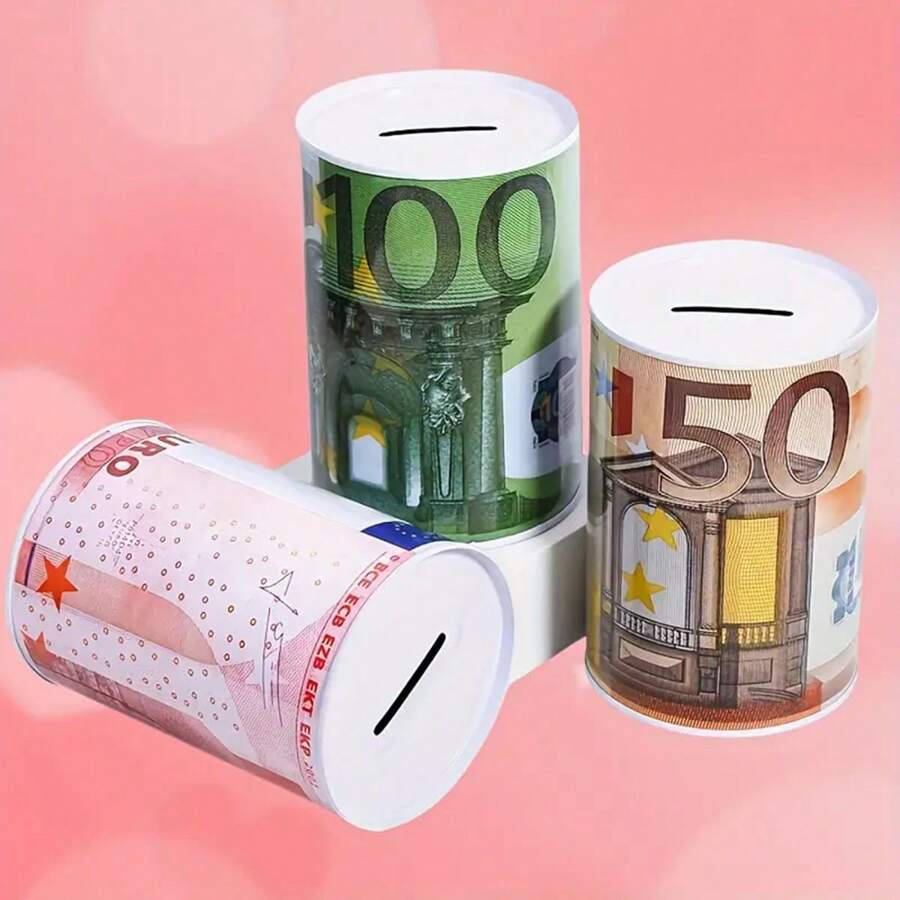 Um Conjunto de Cofrinhos Inspirados na Moeda do Euro: Designs de 100 ...