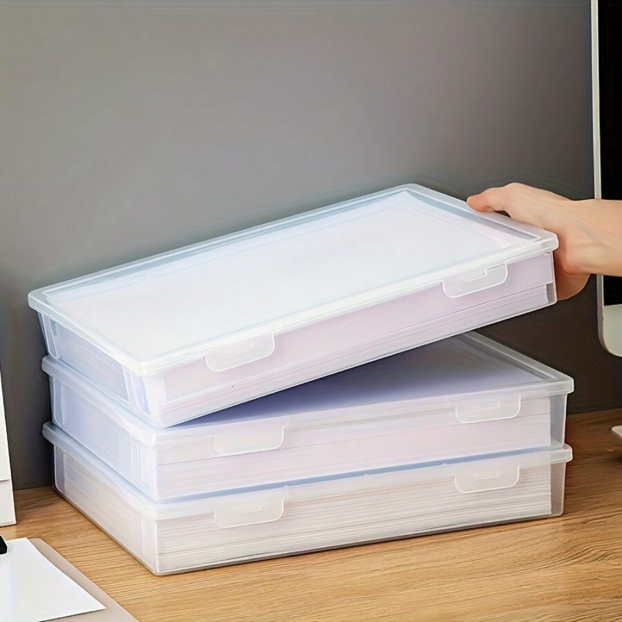 1PC Transparent A4 Plastic File Organizer With Cover - Office File ...
