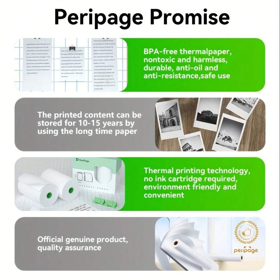 PeriPage PeriPage White Pastable Record Stickers Print Paper, Support ...