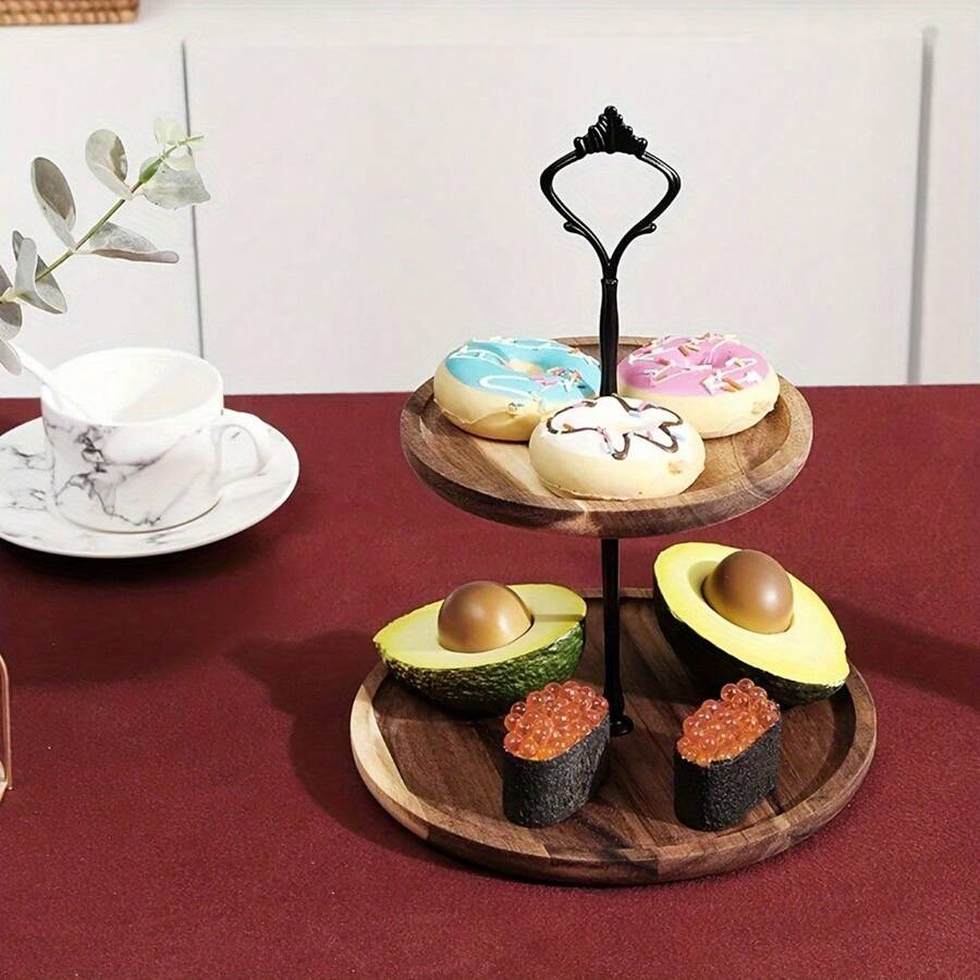 2-Tier Dessert Stand, Dessert Display Rack, Tray, Coasters, Suitable ...