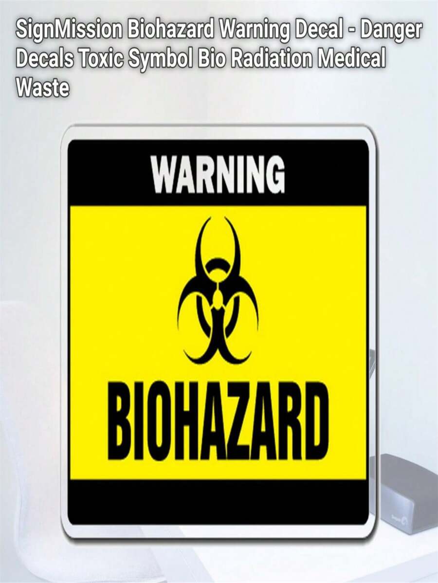 SignMission Biohazard Warning Decal - Danger Decals Toxic Symbol Bio ...