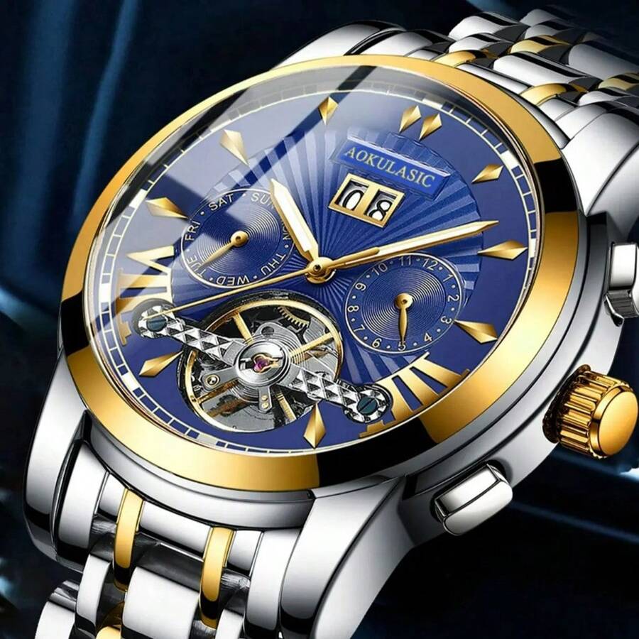 Fashion Tourbillon Men Mechanical Watches Luxury Skeleton Automatic ...