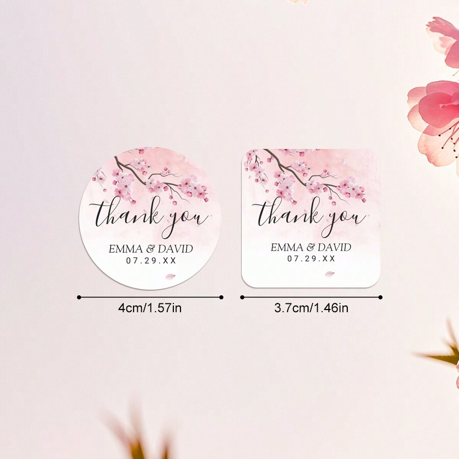 Elegant Floral Wedding Stickers - Personalized Labels For Adding Names ...