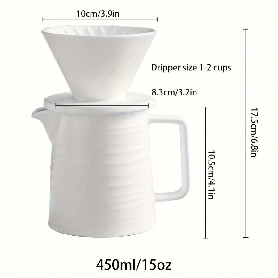 Ceramic Pour-Over Coffee Dripper Set, Includes Share Pot & Filter Cup ...