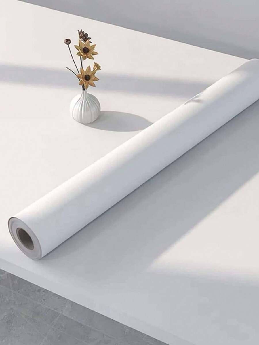 1pc Self-Adhesive Whitewash Wallpaper For Bedroom, Waterproof, Erasable ...