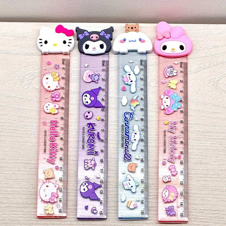Sanrio 1pc/4pcs New Design Sanrio 15cm Bookmark Ruler Kuromi Cartoon ...