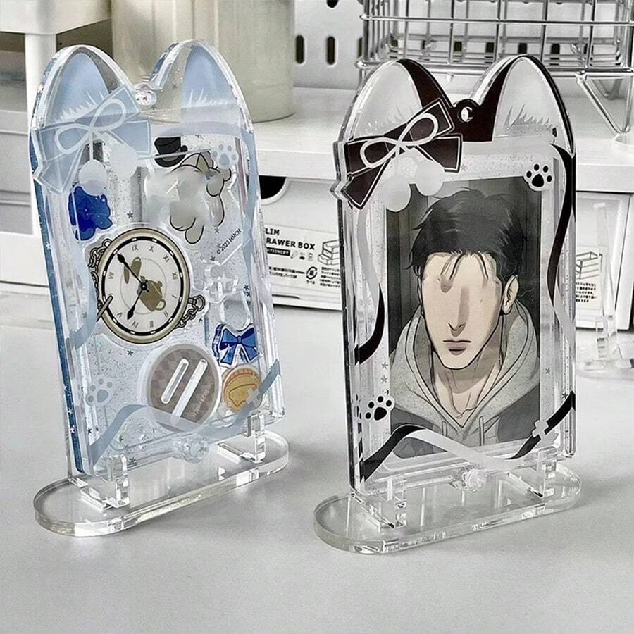 Acrylic Sucker Bracket Card Frame Base Sucker Mount Small Desktop Paper ...