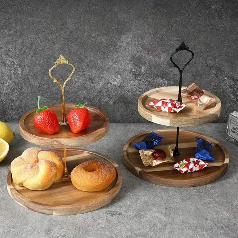 2-Tier Dessert Stand, Dessert Display Rack, Tray, Coasters, Suitable ...