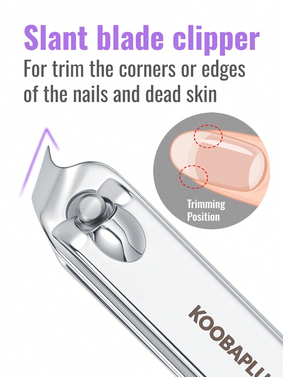 Nail Clipper Set With 1 Curved Blade Clipper And 1 Slant Blade Clipper ...