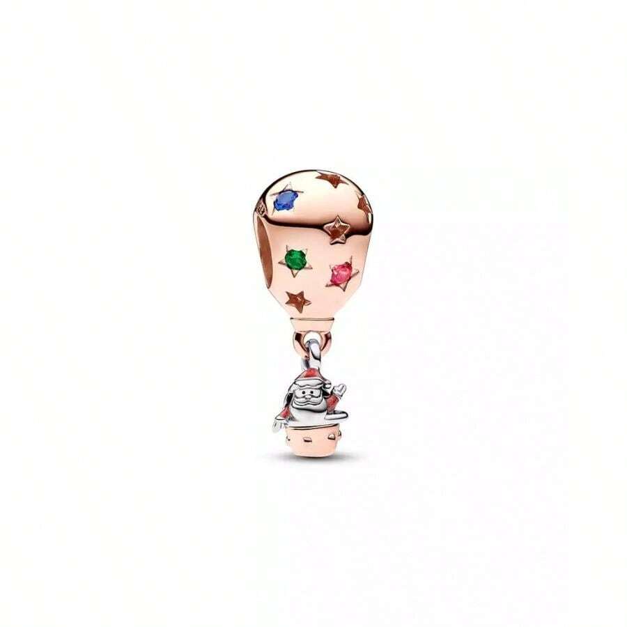 Pandora Cubic Zinia Two-Tone Santa Claus In Hot Air Boon Charm | SHEIN USA