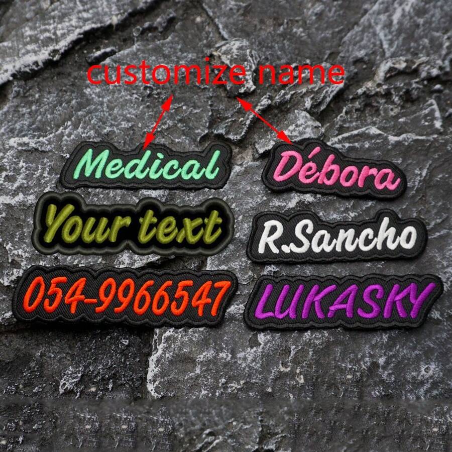 Custom 2 Pcs Embroidery Patch With Hook And Loop Backing And Iron On ...