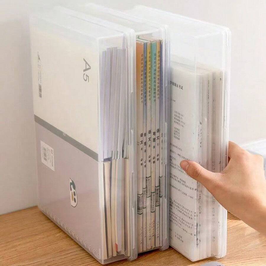 1PC Transparent A4 Plastic File Organizer With Cover - Office File ...