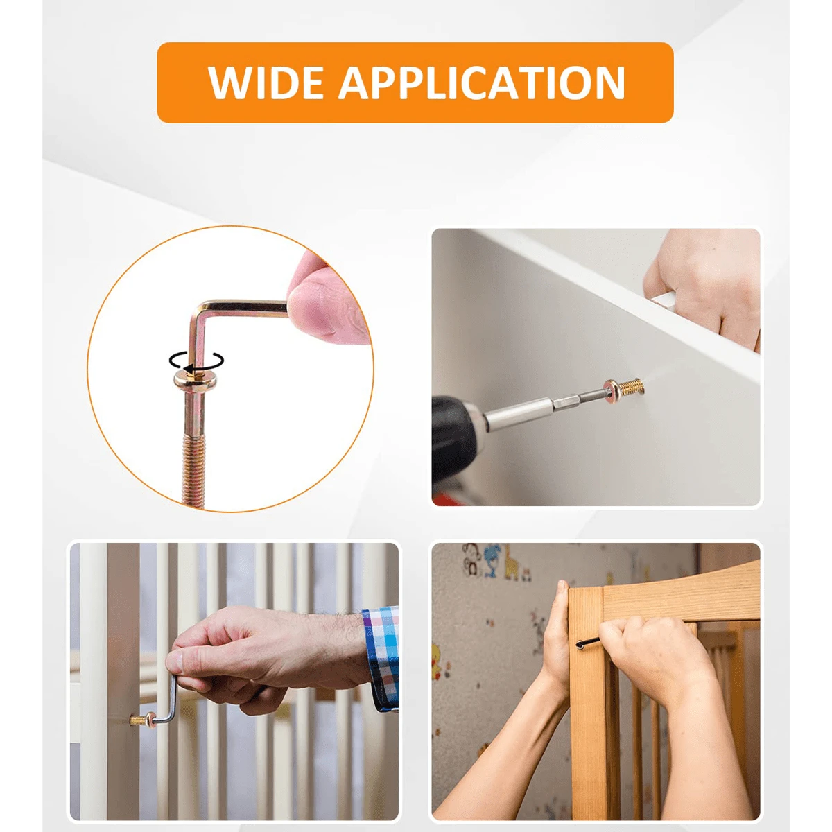 Woodworking Board Assembly Screws, Hardware Replacement Kit, Bedframe ...