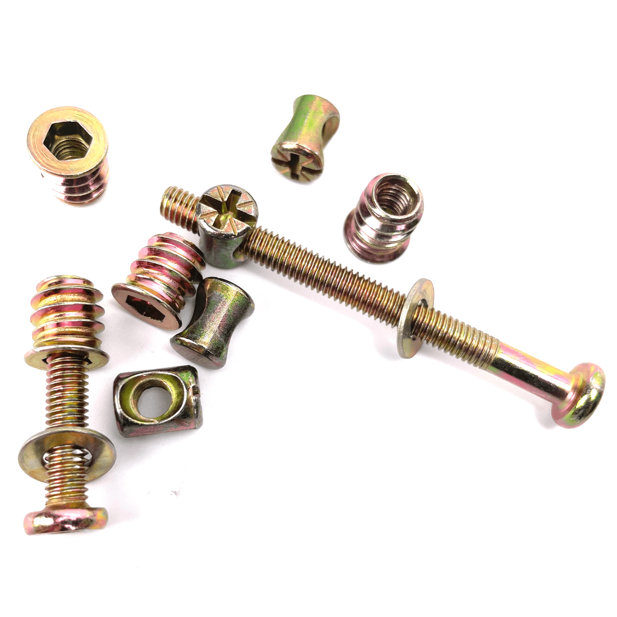 Holzbearbeitungsplatte Montage Schrauben, Hardware Ersatz-Set, Bettgestell Bolzen und Muffen Set ...