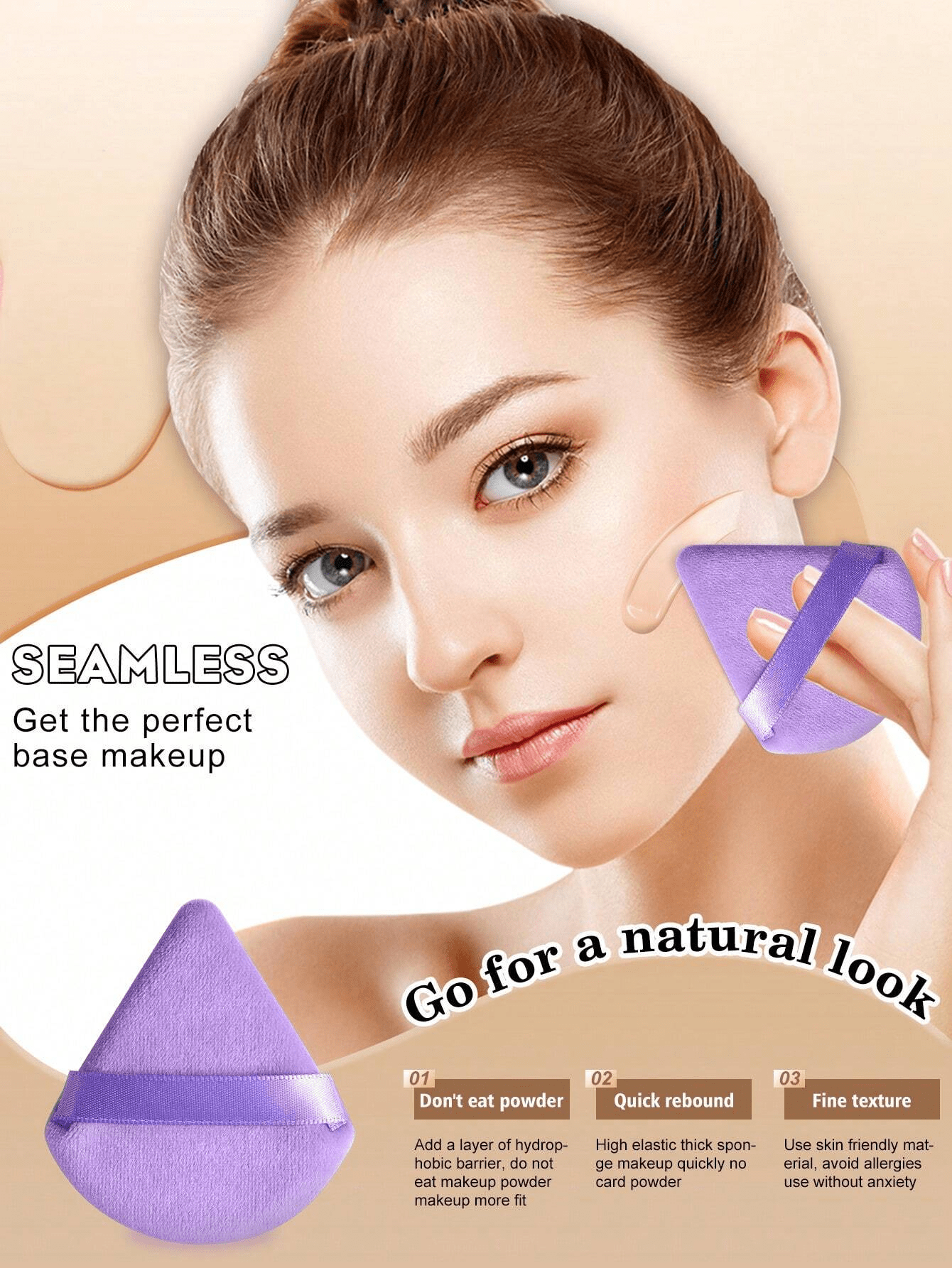 15pcs Makeup Sponge Set, Includes 3 Powder Puffs, 3 Mini Powder Puffs ...