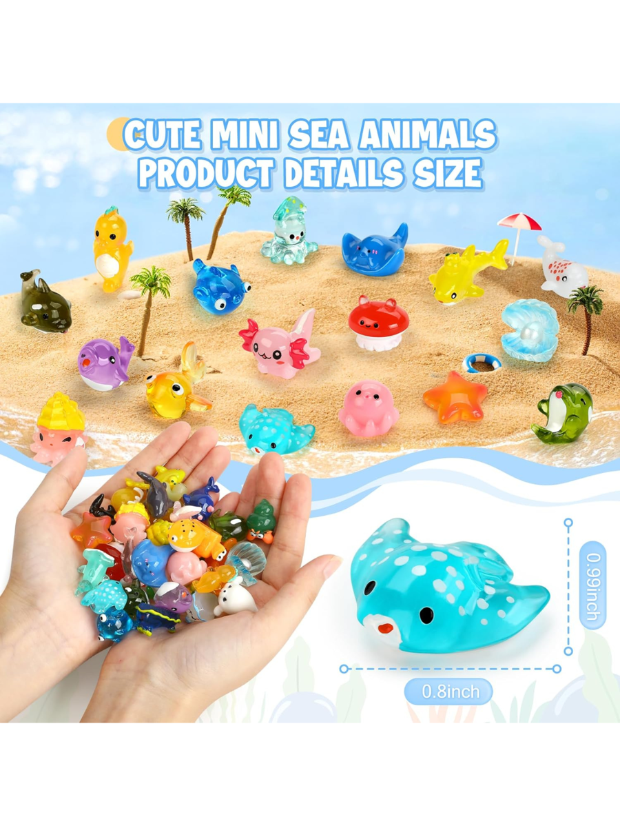 5/20/50pcs Mini Ocean Resin Animals Tiny Sea Animals Figurines Marine ...