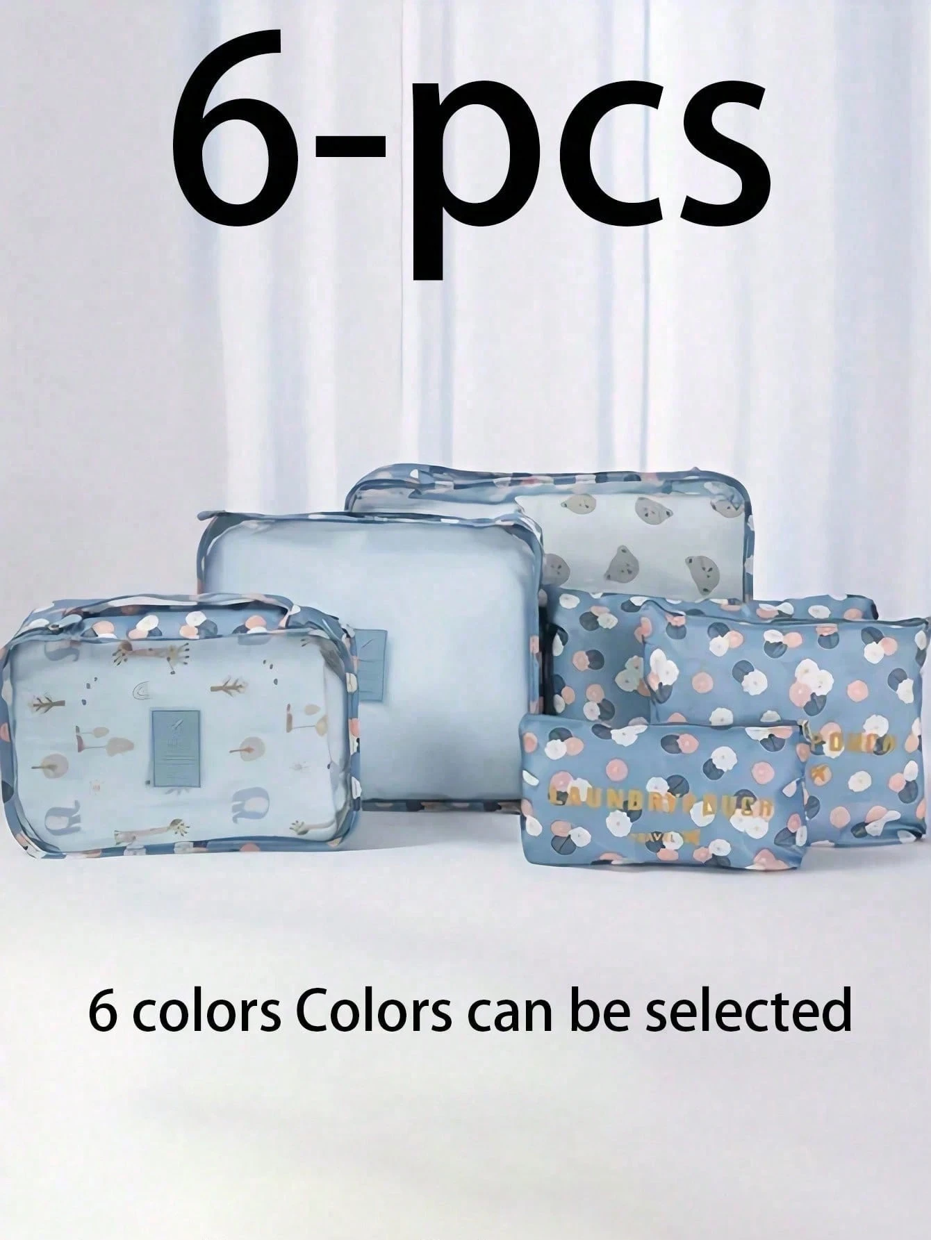 6pcs/Set Reusable Packing Cubes - Luggage Organizers, Cosmetic Bags ...