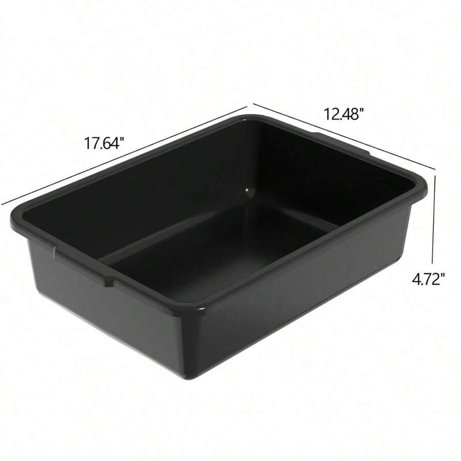 13 L Plastic Bus Tubs, Plastic Commercial Wash Basin, Black, 12 Packs ...