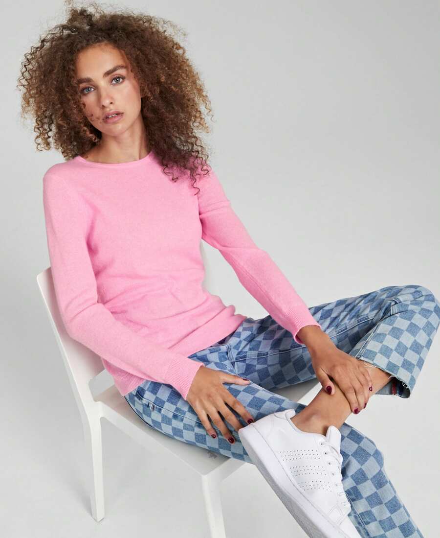 Women's 100% Cashmere Crewneck Sweater | SHEIN USA