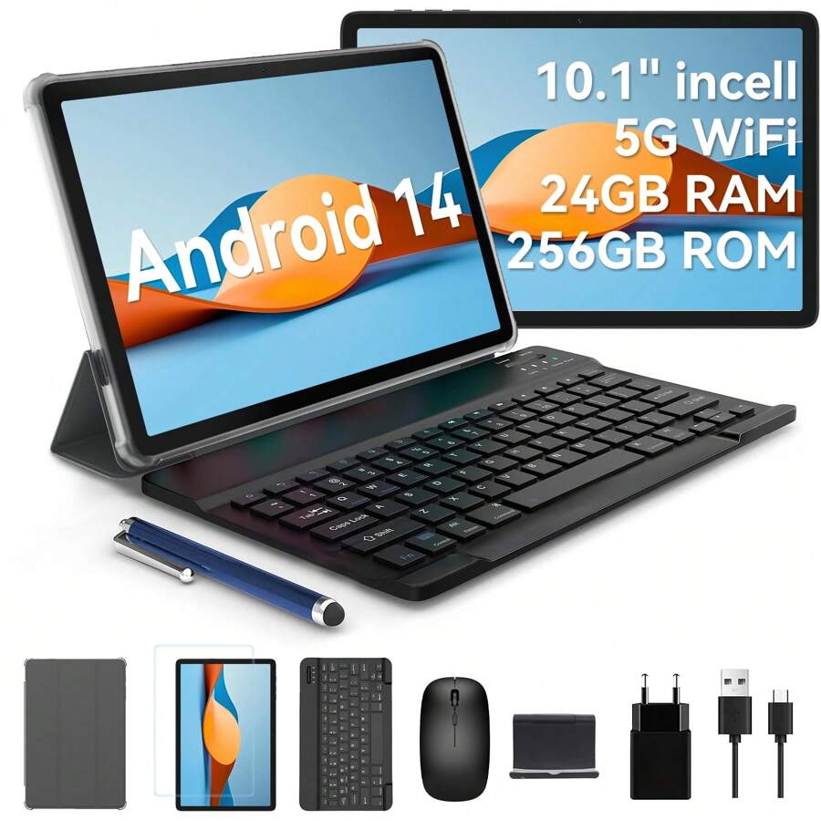 BESTTAB Android 14 Tablet 10.1 Inch 24GB RAM 256GB ROM Widevine L1 5G ...