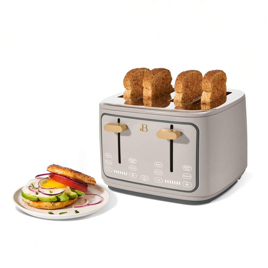 Beautiful 4-Slice Toaster With Touch-Activated Display, White Icing By ...