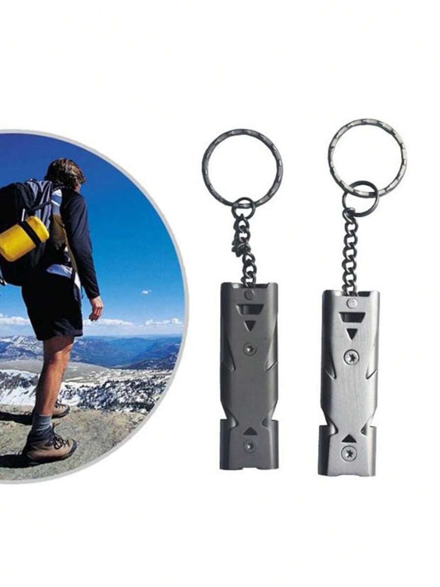 Stainless Steel Emergency Whistle, Double-Tube High-Decibel Survival ...