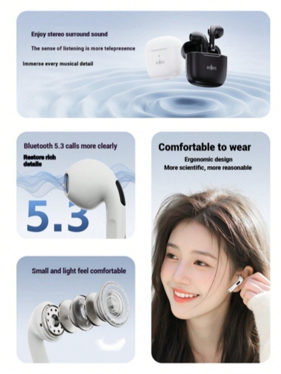 AirMars Airmars ABW03 Zwart Wit Compact en draagbaar Comfortabel om te ...