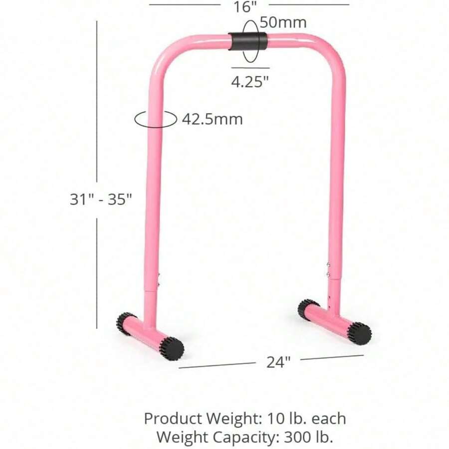 Pink Dip Stand Station, Adjustable Height Upper Body Stabilizer ...