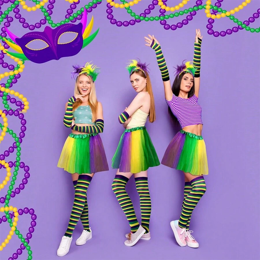 6 PIÈCES Set de célébration de carnaval pour femme - comprenant un tutu ...