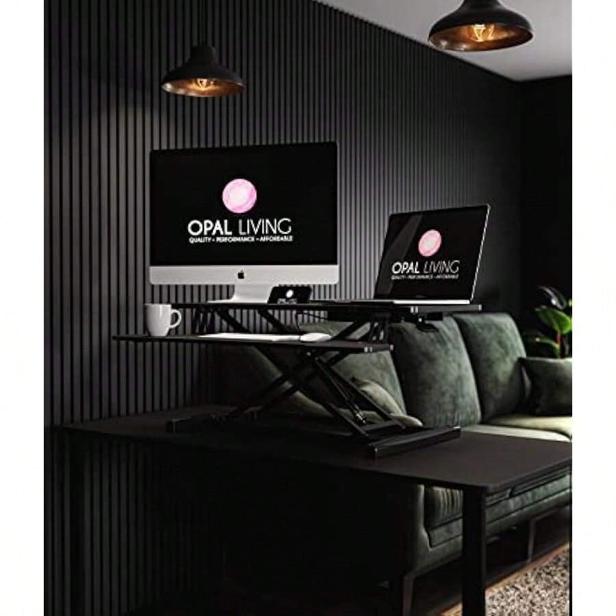 Opal Living Large 36"/ 91.5 Cm Black Standing Desk Converter With ...