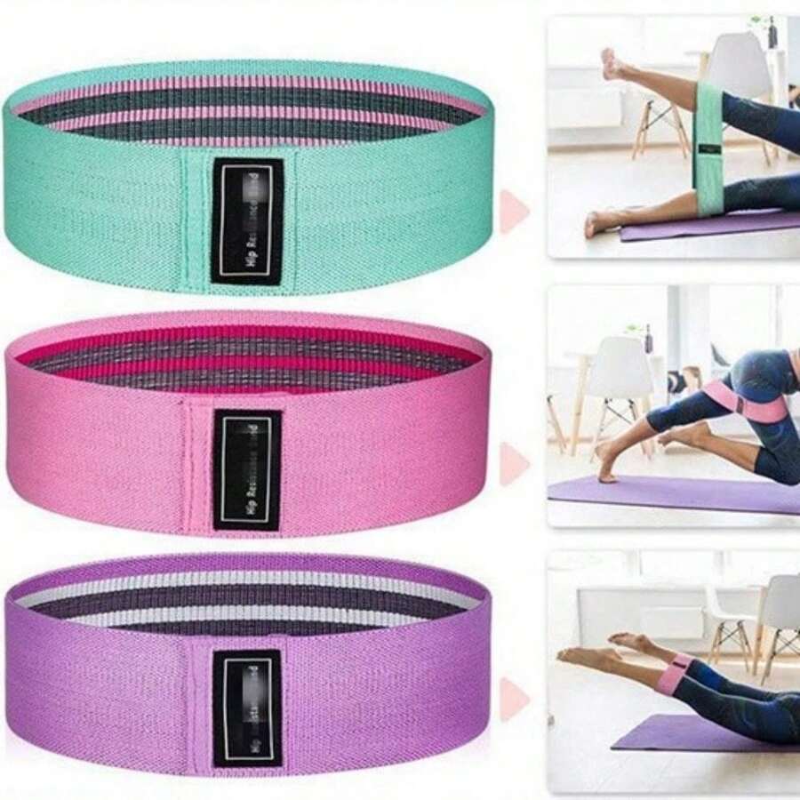 Three Different Colors Of Resistance Band Set, Can Be Used To Exercise ...